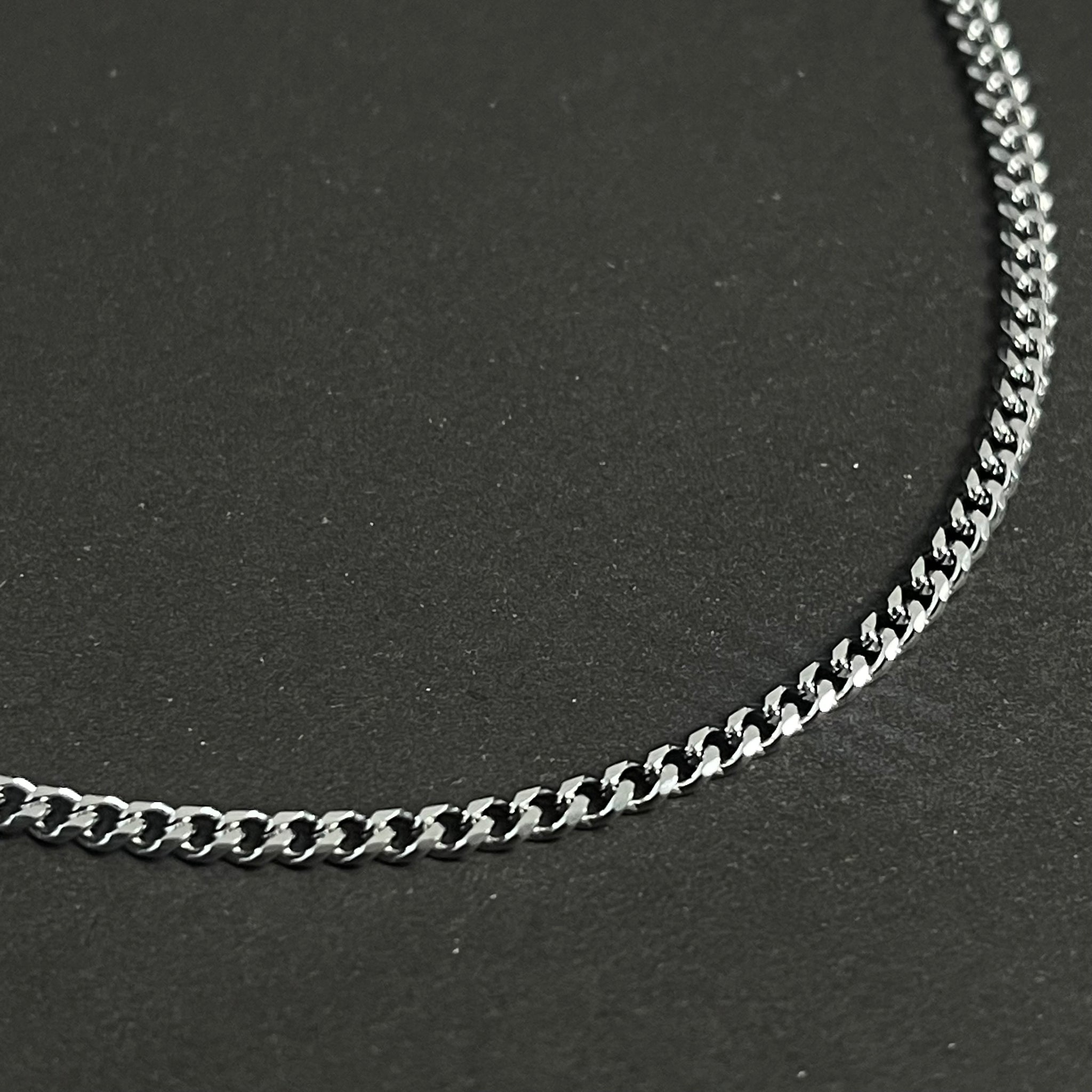 1.5mm Thin & Short Silver Curb Neck Chain For Men – The Dapper Shop