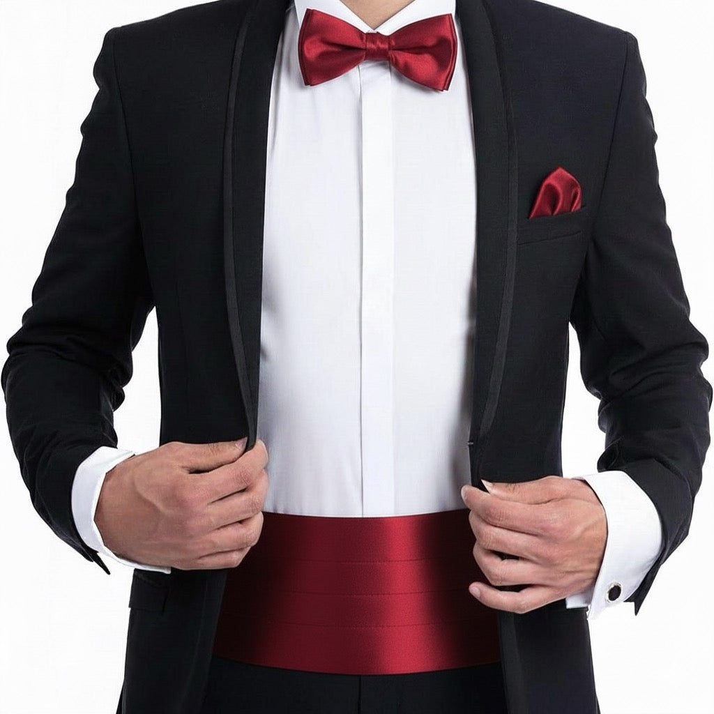 Maroon Cummerbund & Bow Tie Set For Men Online In Pakistan | Dappershop ...