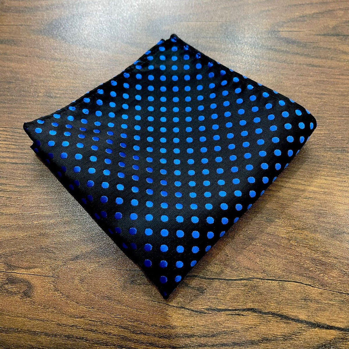 Buy Black and Blue Paisley Polka Dots Pocket Square In Pakistan | The Dapper Shop