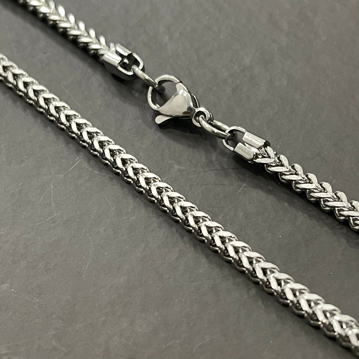 2mm Thin Silver Square Foxtail Neck Chain For Men | Dappershop.pk – The ...